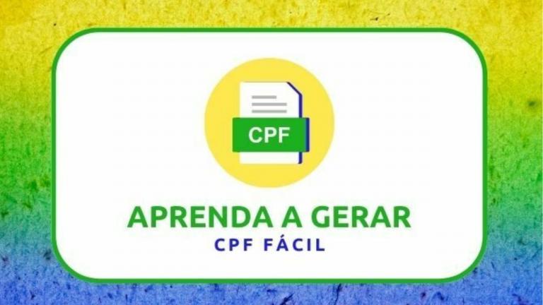 GERAR CPF Válido - Veja como e onde fazer para gerar cpf
